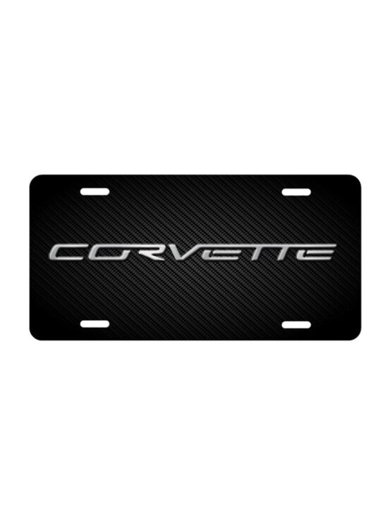 Accents | Chevy Corvette Black Silver Simulated Carbon Fiber Aluminum ...